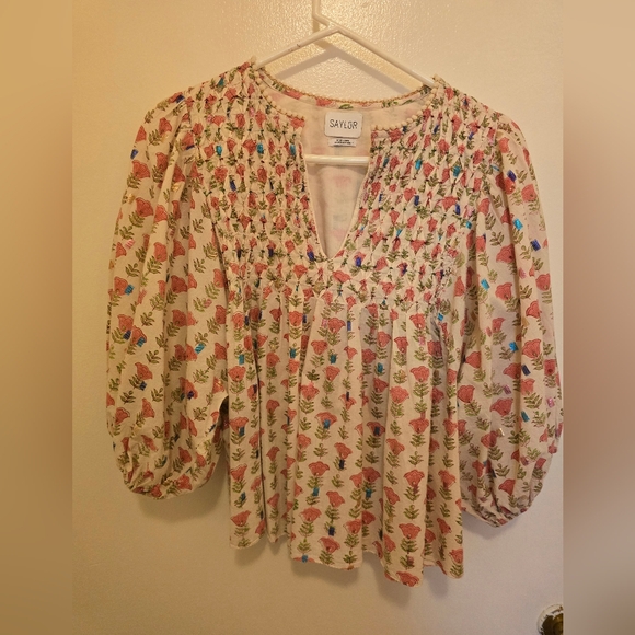 SAYLOR | Tops | Saylor Cherry Blossom Jiby Blouse Large Nwot | Poshmark